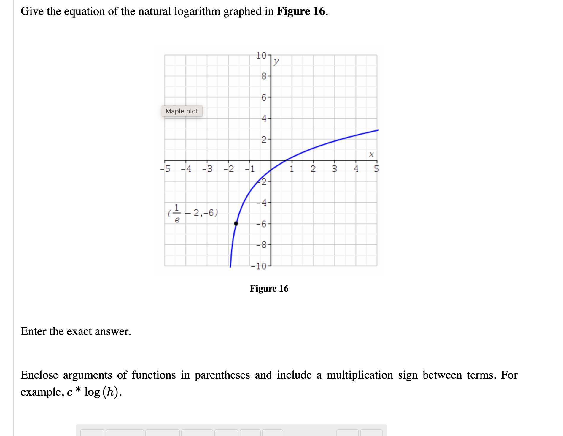 Solved Give the equation of the natural logarithm graphed in | Chegg.com