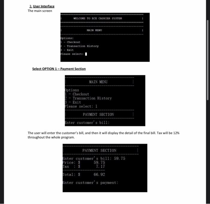 Solved Question-1 (Cashier System) 1. General Info In this | Chegg.com