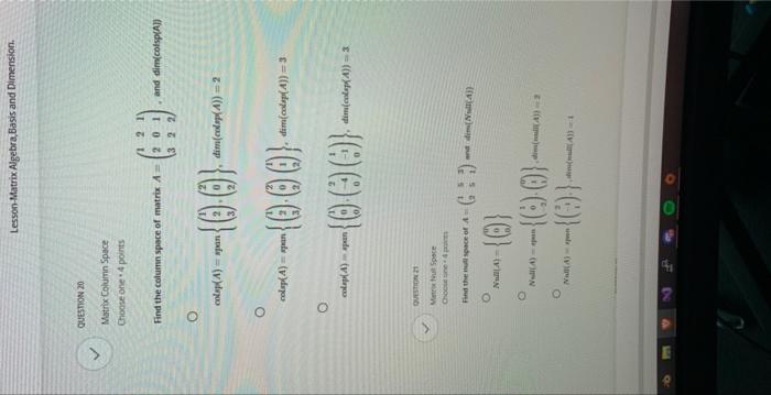 Solved QUESTION 18 Basis Using Matrix Reduced Row Echelon | Chegg.com
