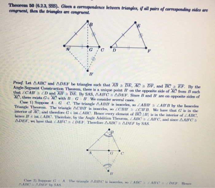 Solved Use the SSS congruence theorem to show that every | Chegg.com