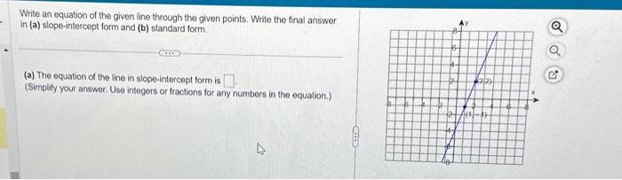 Solved Write an equation of the given line through the given | Chegg.com