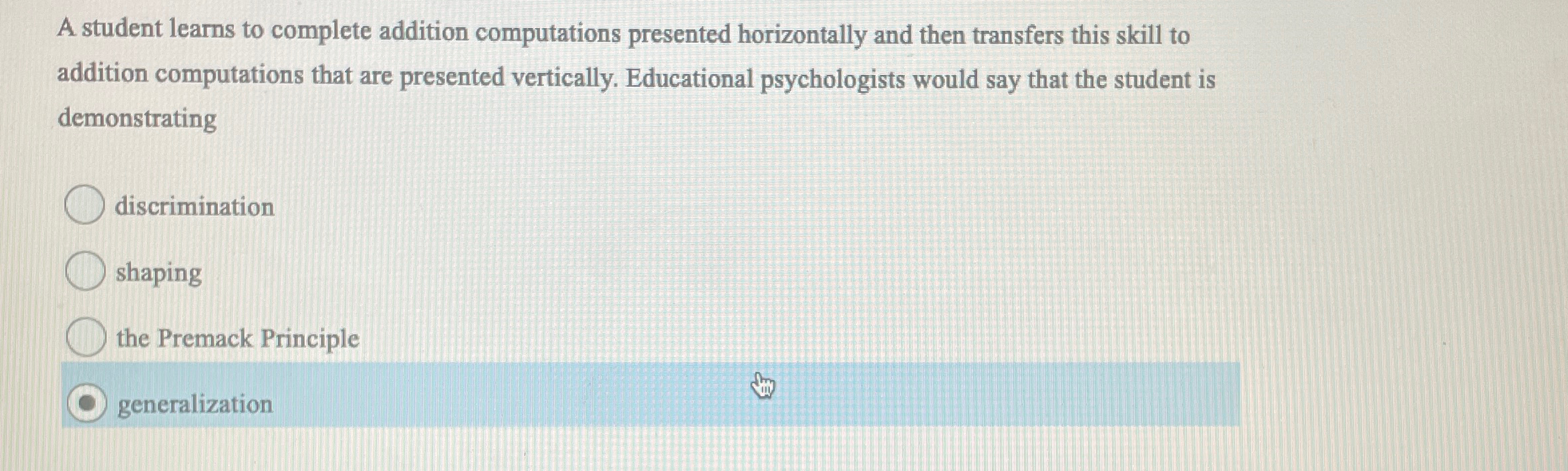 Solved A student learns to complete addition computations | Chegg.com