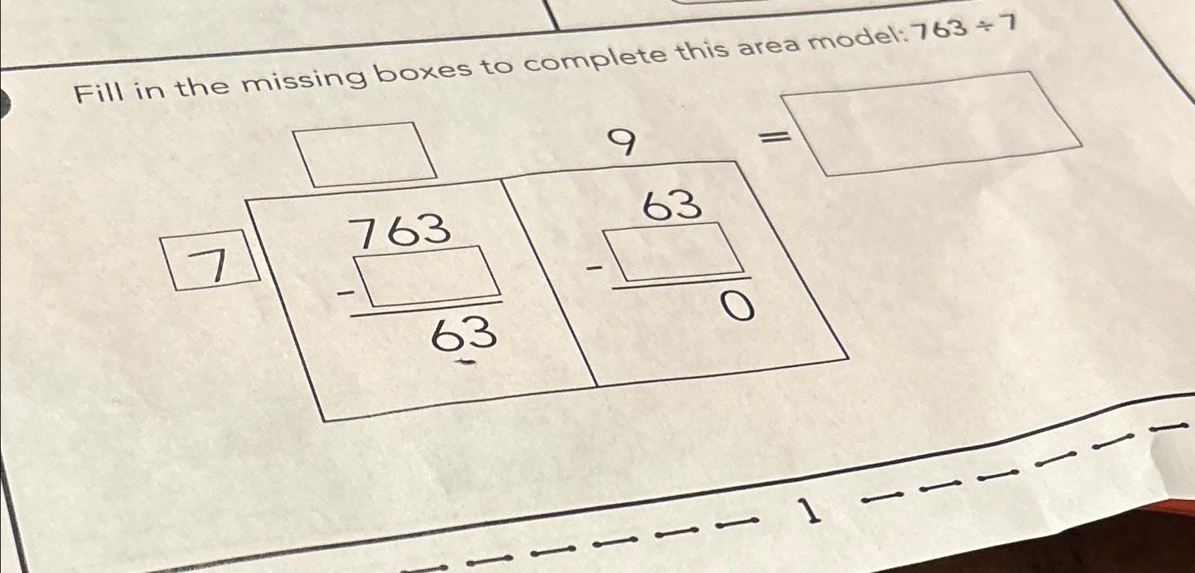 Solved Fill in the missing boxes to complete this area | Chegg.com