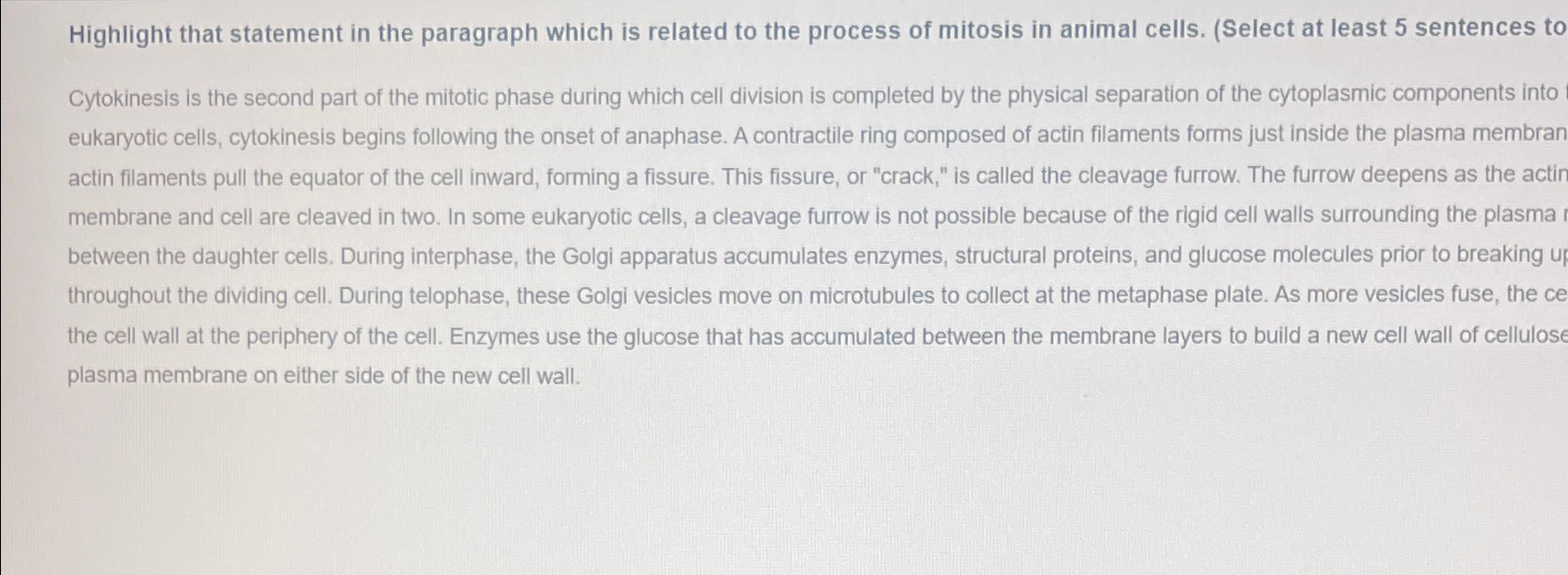 Solved Highlight that statement in the paragraph which is | Chegg.com