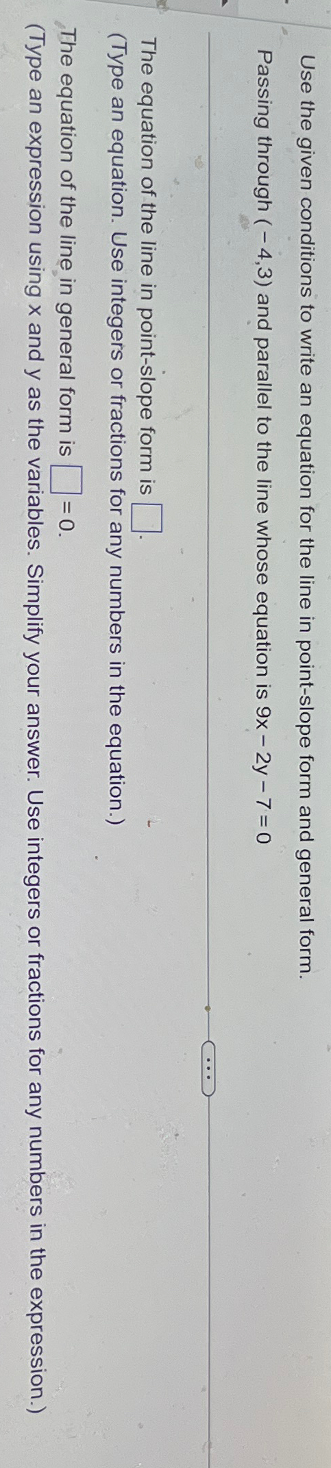 Solved Use the given conditions to write an equation for the | Chegg.com