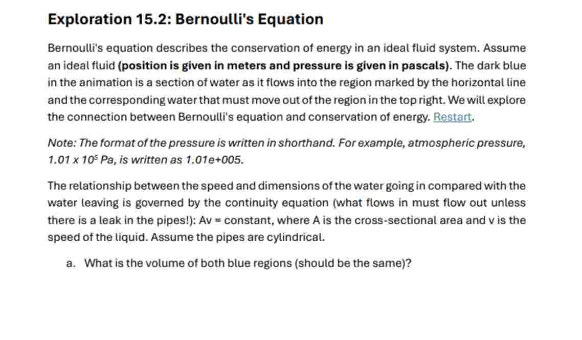 Solved Exploration 15.2: Bernoulli's EquationBernoulli's | Chegg.com