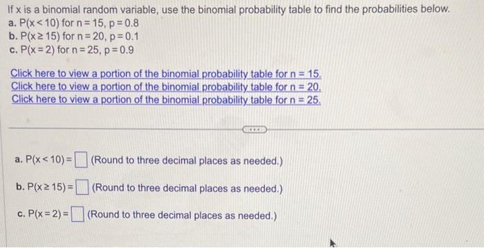 Solved If x is a binomial random variable, use the binomial | Chegg.com