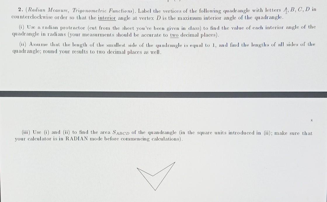2. (Radian Measure, Trigonometric Functions). Label | Chegg.com
