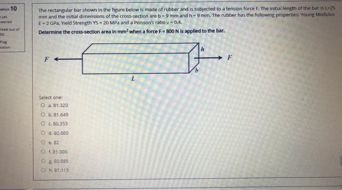 Solved in 10 yet The rectangular bar shown in the figure | Chegg.com