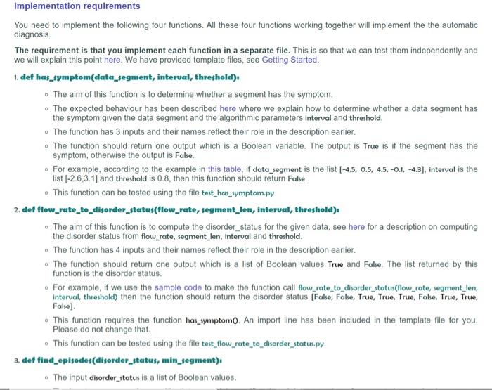 Solved Automatic diagnosis This assignment is inspired by | Chegg.com