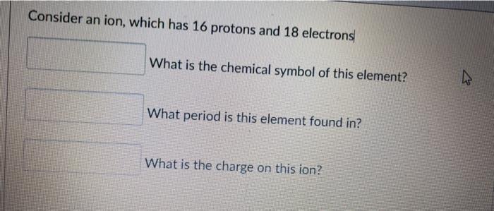 Solved Consider an ion, which has 16 protons and 18 | Chegg.com