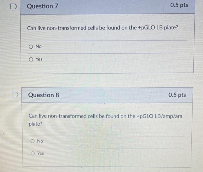 Can live non-transformed cells be found on the +pGLO | Chegg.com