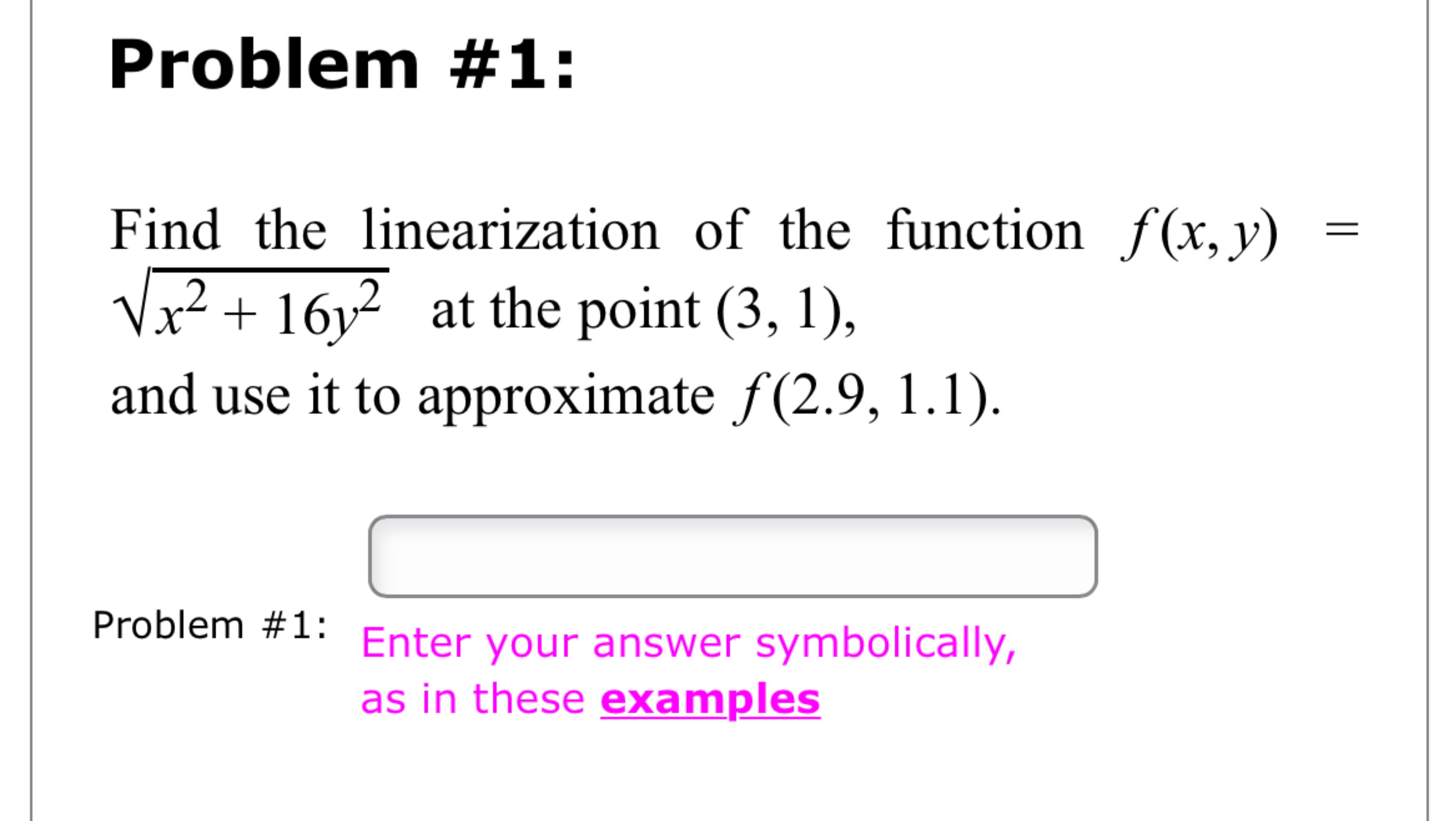 Solved Problem #1:Find the linearization of the function | Chegg.com