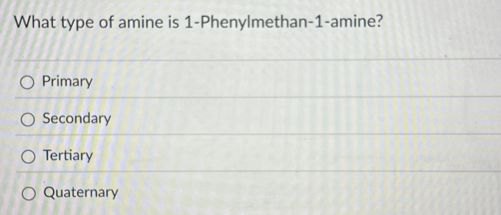 Solved What type of amine is | Chegg.com