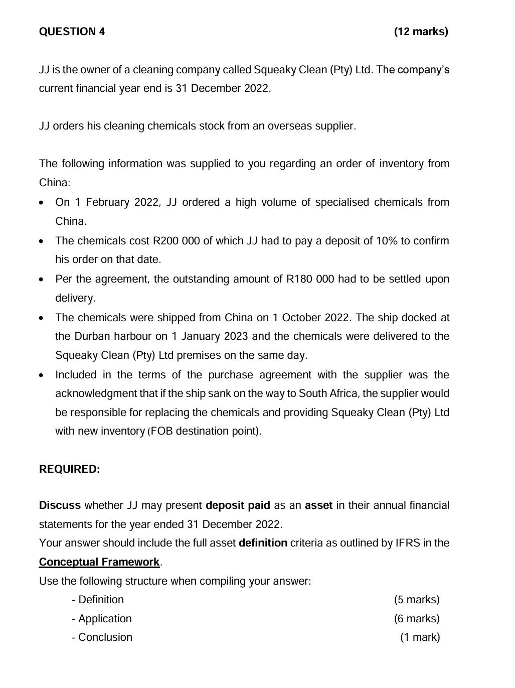 Solved QUESTION 4(12 ﻿marks)JJ ﻿is the owner of a cleaning | Chegg.com