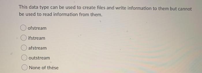 Solved Which of the following statements opens the file | Chegg.com
