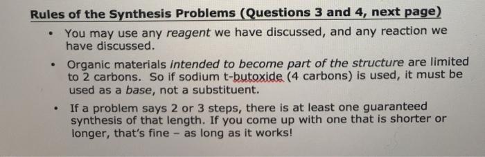 Solved Rules of the Synthesis Problems (Questions 3 and 4, | Chegg.com
