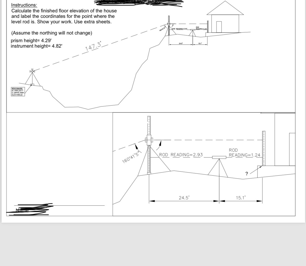 Solved Instructions:Calculate the finished floor elevation | Chegg.com