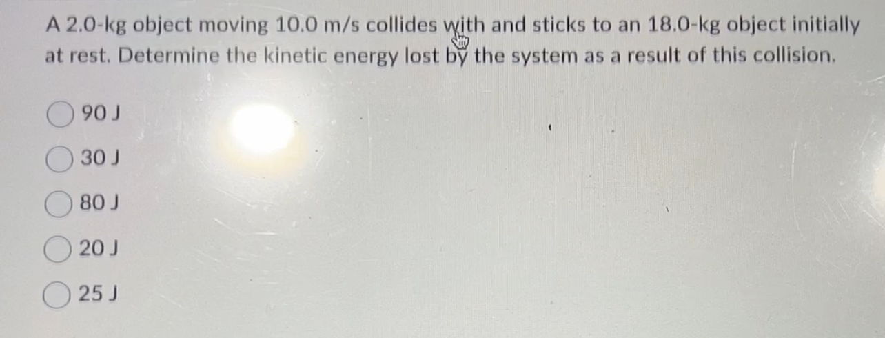 Solved A 2.0-kg ﻿object moving 10.0ms ﻿collides with and | Chegg.com