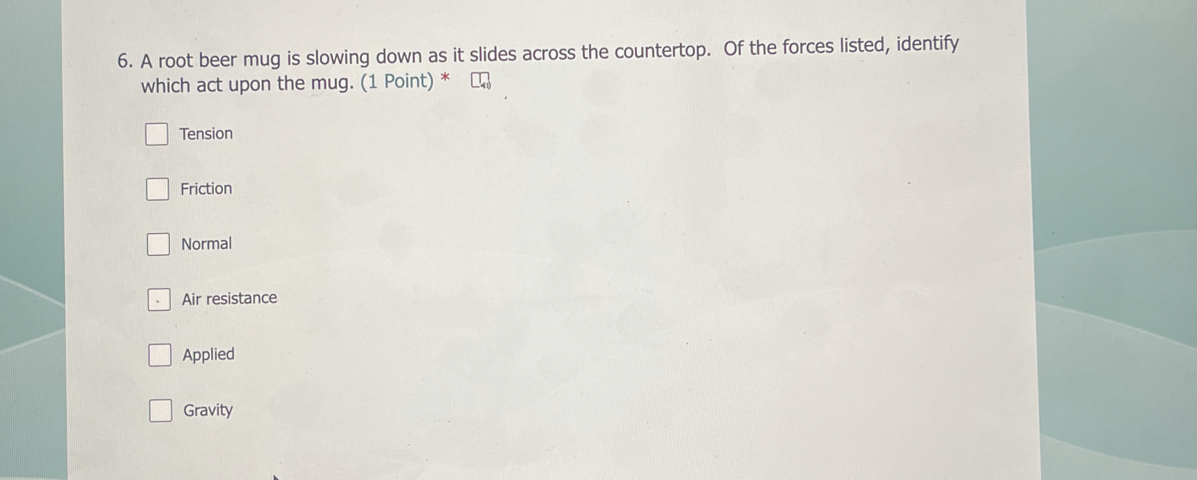 Solved A root beer mug is slowing down as it slides across | Chegg.com