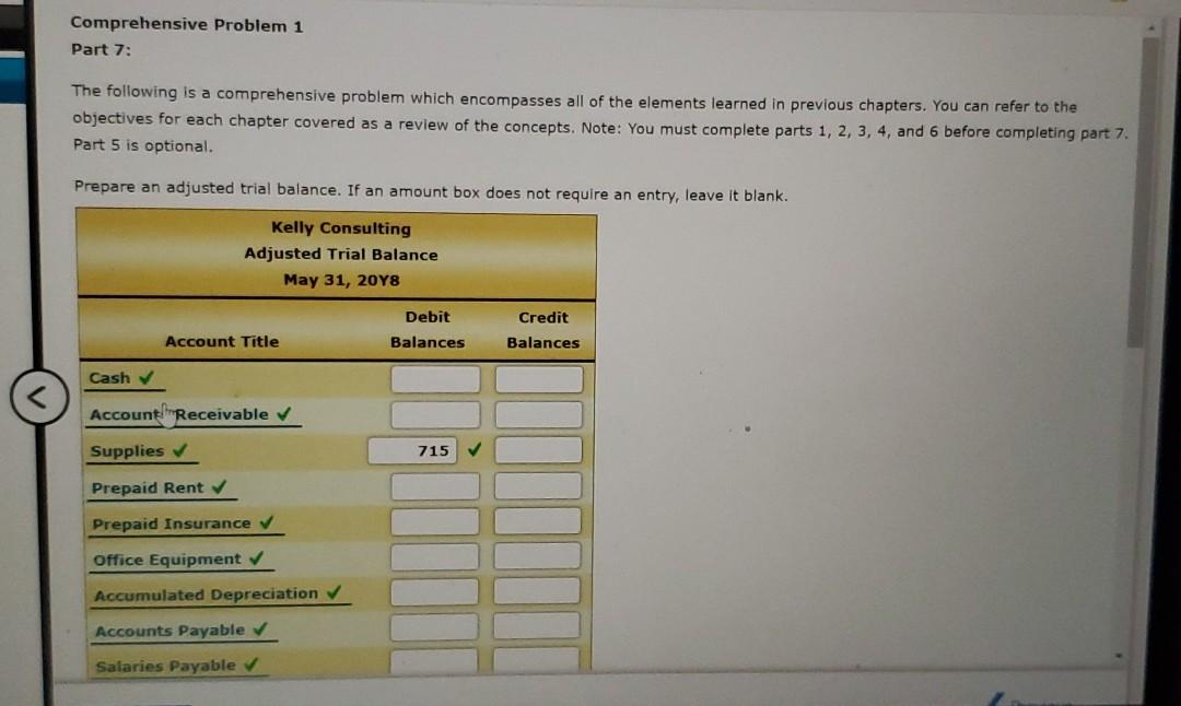 Solved Comprehensive Problem 1 Part 4 And Part 6 The