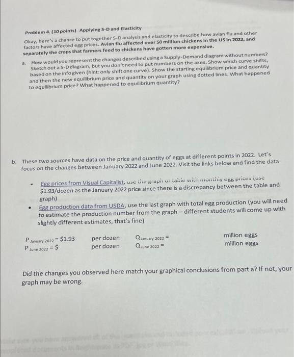 Problem 4. (10 points) Applying 5-D and Elasticity | Chegg.com