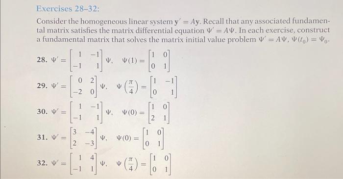 Solved Consider the homogeneous linear system y′= Ay. Recall | Chegg.com