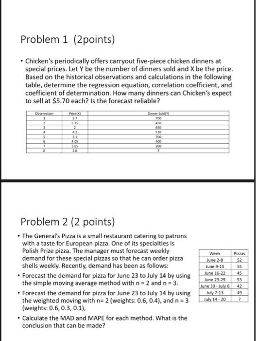 Solved - Chicken's periodically offers carryout five-piece | Chegg.com