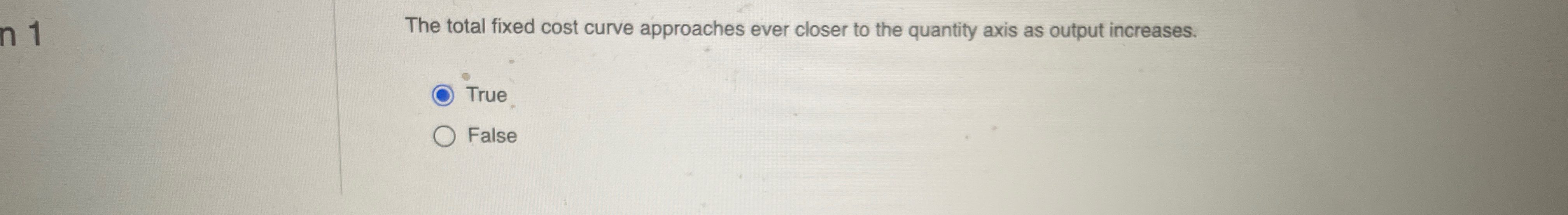 Solved The total fixed cost curve approaches ever closer to | Chegg.com