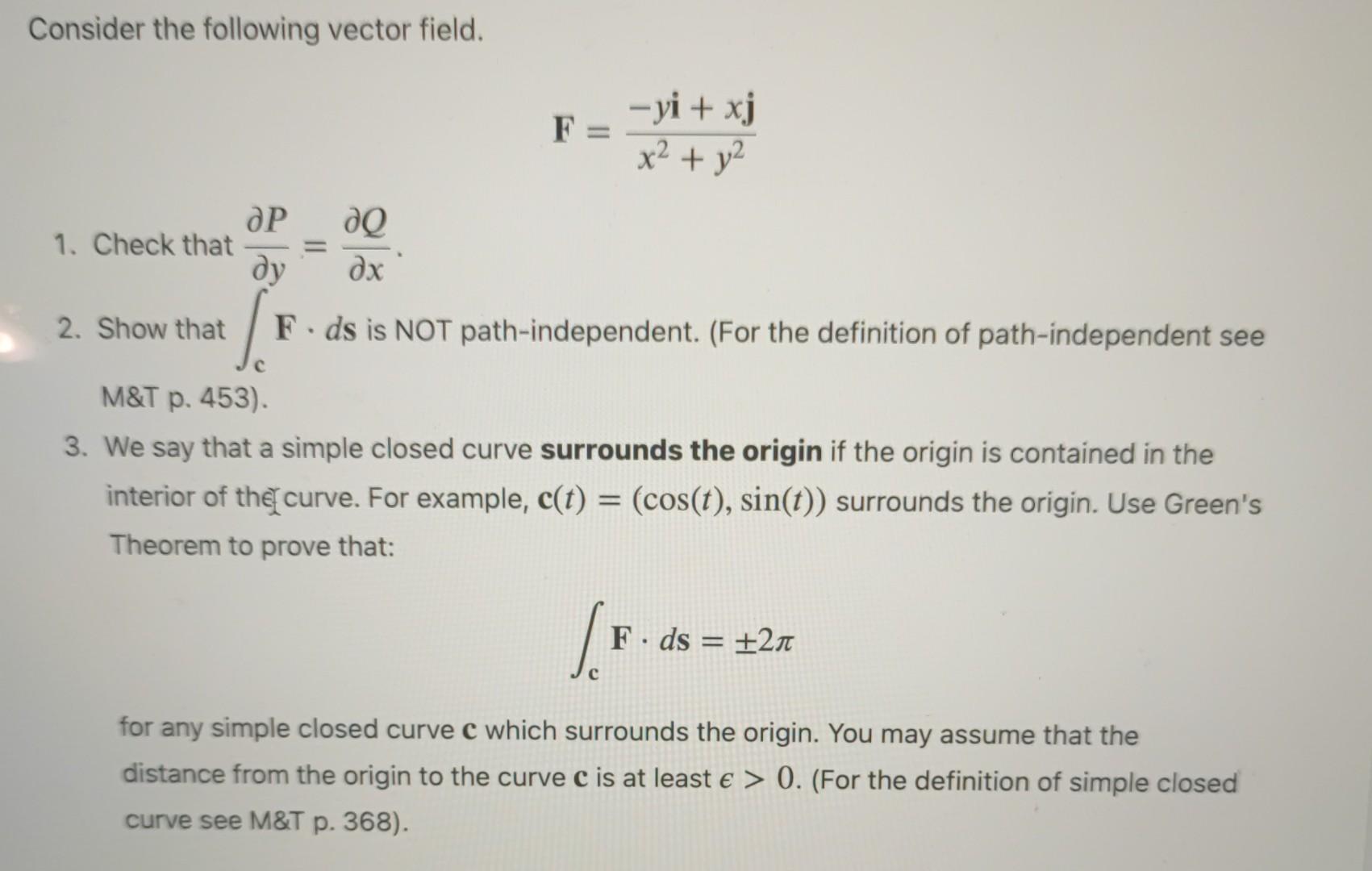 Solved Consider the following vector field. F=x2+y2−yi+xj 1. | Chegg.com