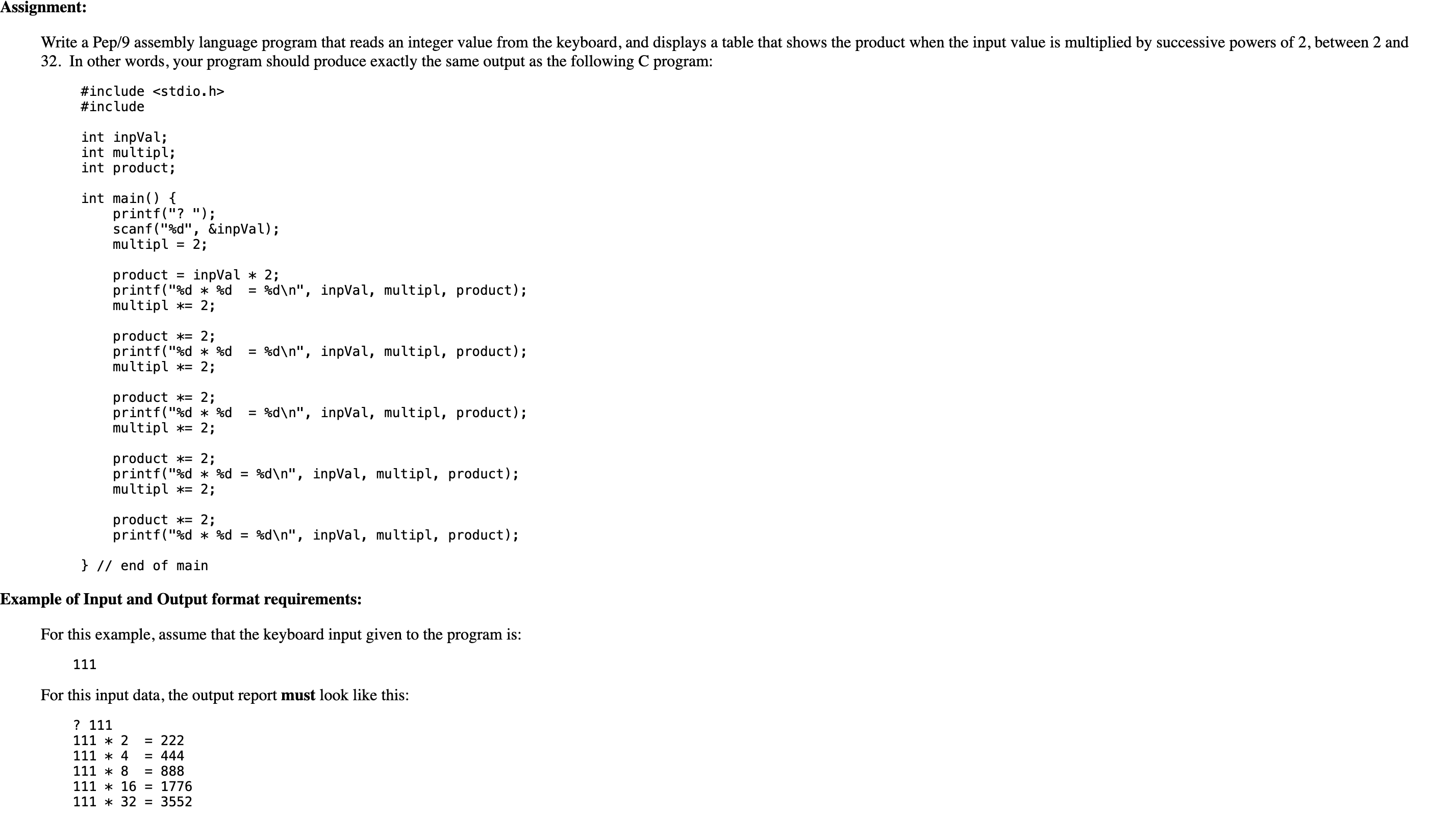 Solved BR ﻿maininpVal: .BLOCK 2 ﻿; Variable to ﻿store the | Chegg.com