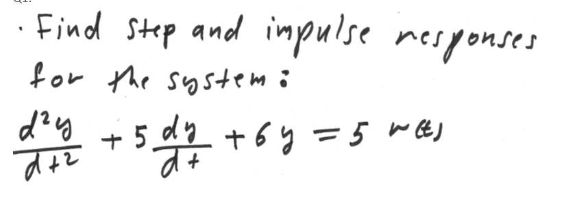Solved Find step and impulse responsesfor the | Chegg.com