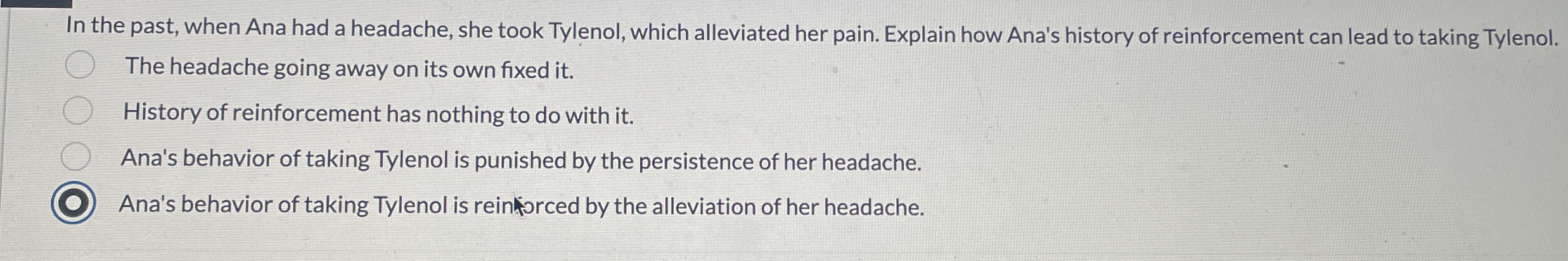 Solved In the past, when Ana had a headache, she took | Chegg.com