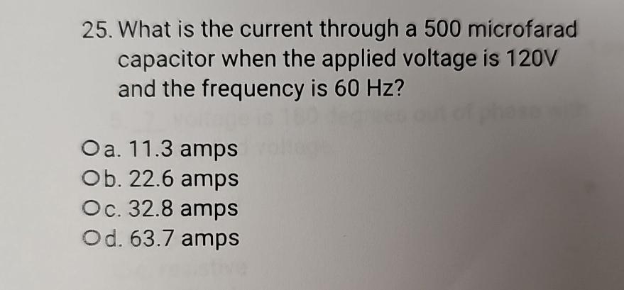 Solved What is the current through a 500 ﻿microfarad | Chegg.com