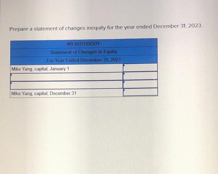 Solved prepare income statement and statement of changes | Chegg.com