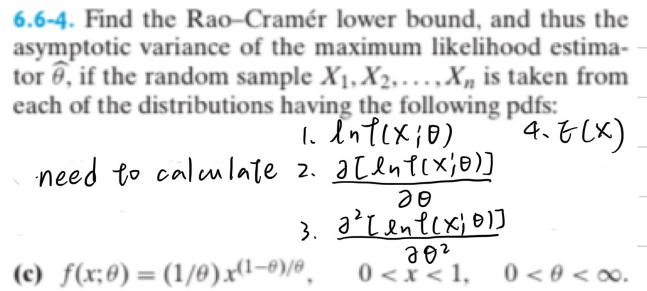 Solved 6.6-4. ﻿Find the Rao-Cramér lower bound, and thus the | Chegg.com