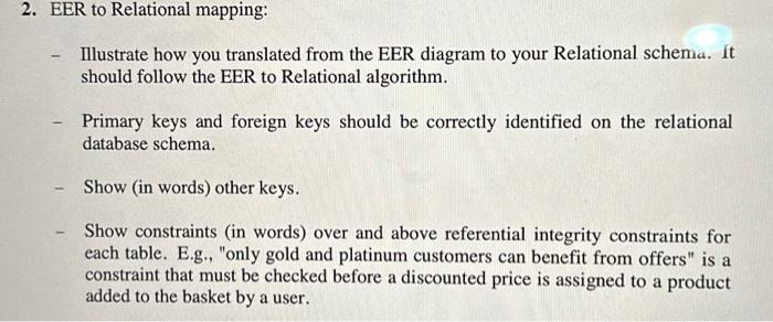 Solved - Illustrate how you translated from the EER diagram | Chegg.com