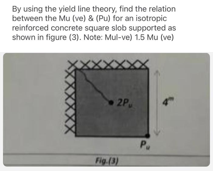 Solved By using the yield line theory, find the relation | Chegg.com