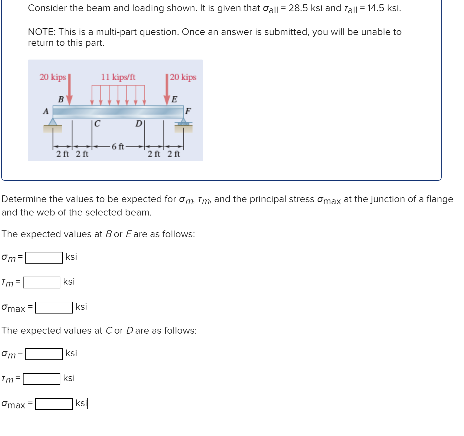 Solved Consider the beam and loading shown. It is given that | Chegg.com
