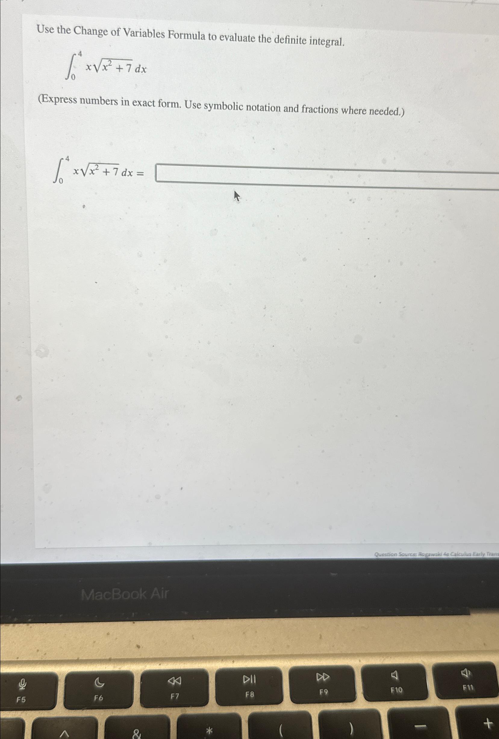 Solved Use the Change of Variables Formula to evaluate the | Chegg.com