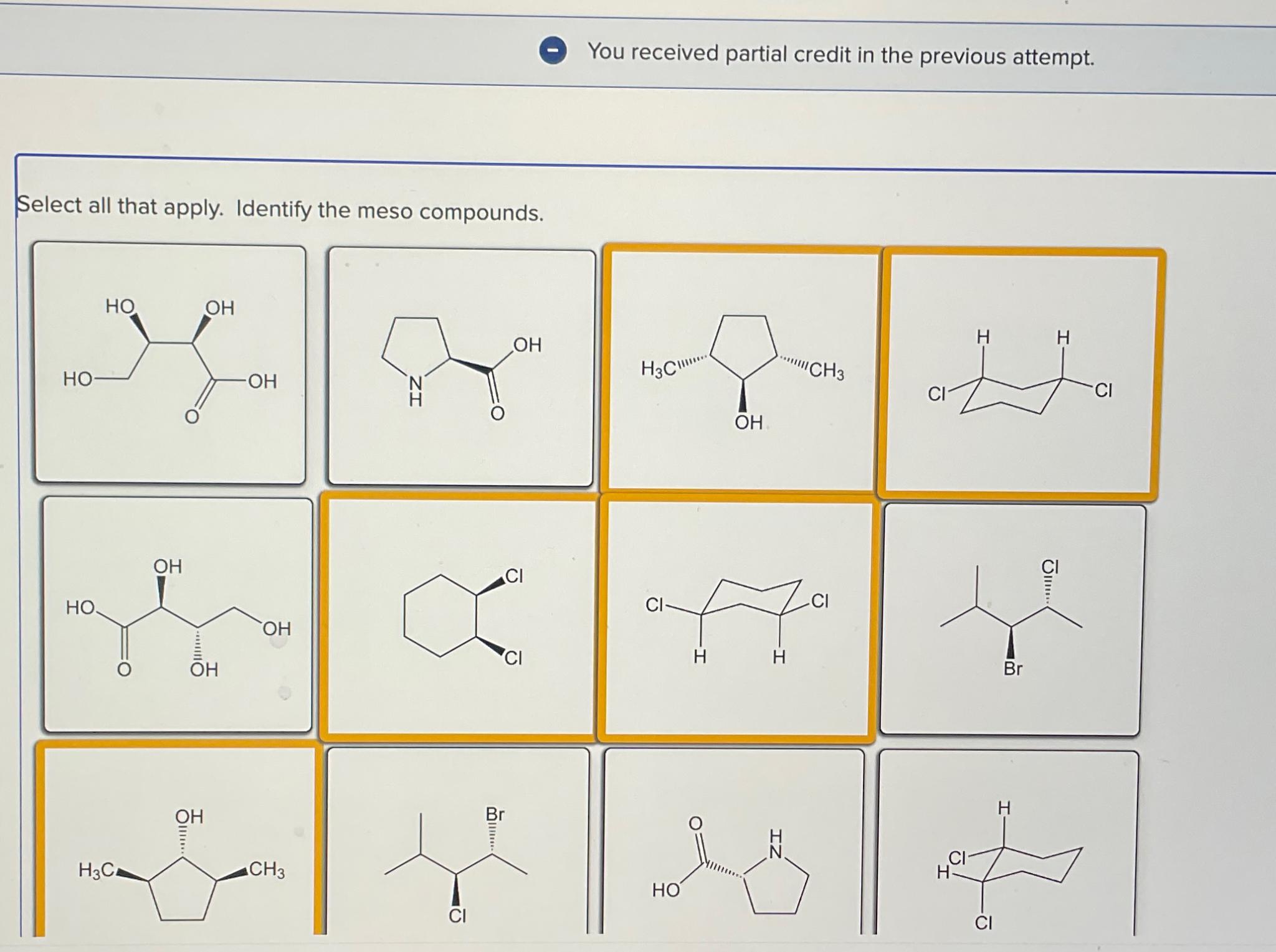 Solved Select all that apply. Identify the meso compounds. | Chegg.com