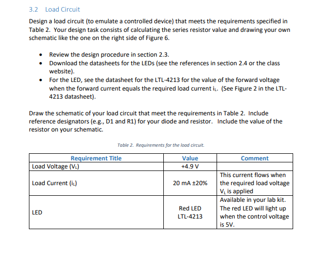 3.2 ﻿Load Circuit Design a load circuit (to ﻿emulate | Chegg.com