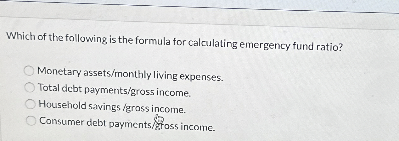 Solved Which of the following is the formula for calculating | Chegg.com