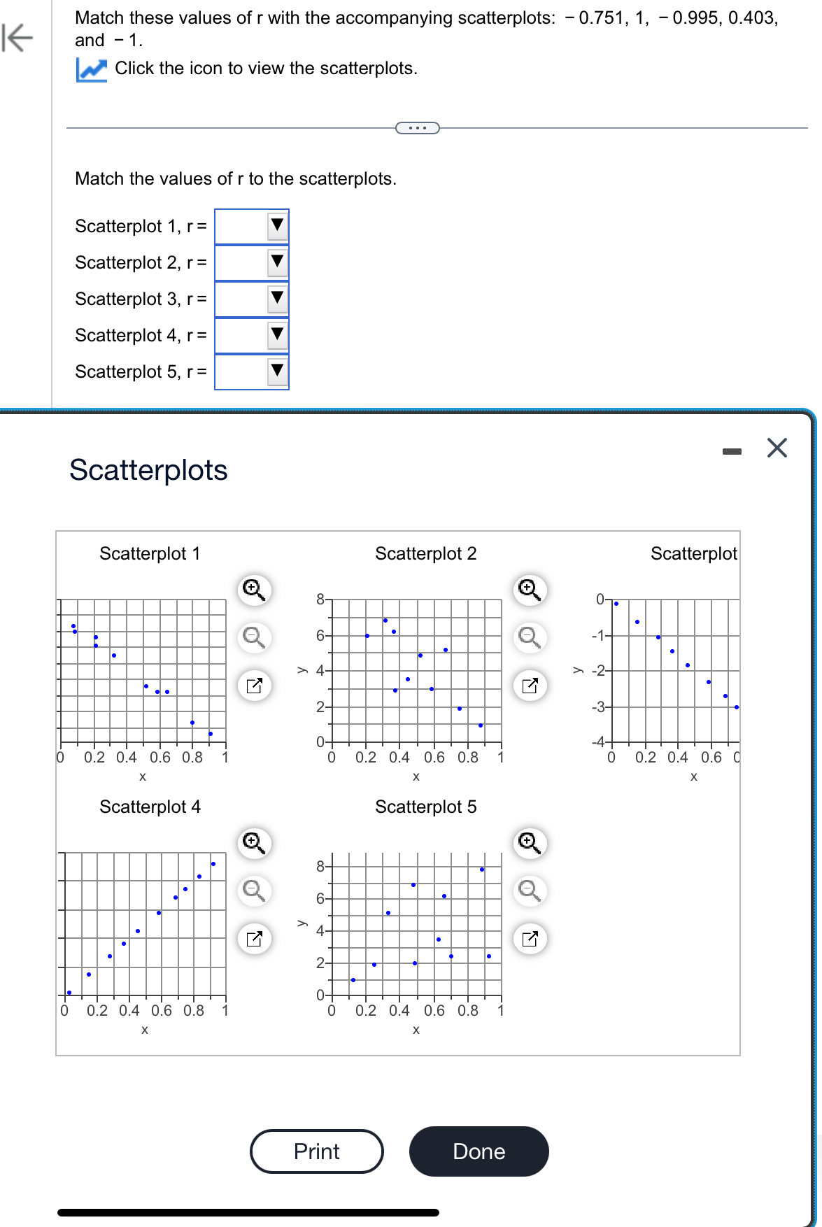 Solved Match these values of r ﻿with the accompanying | Chegg.com