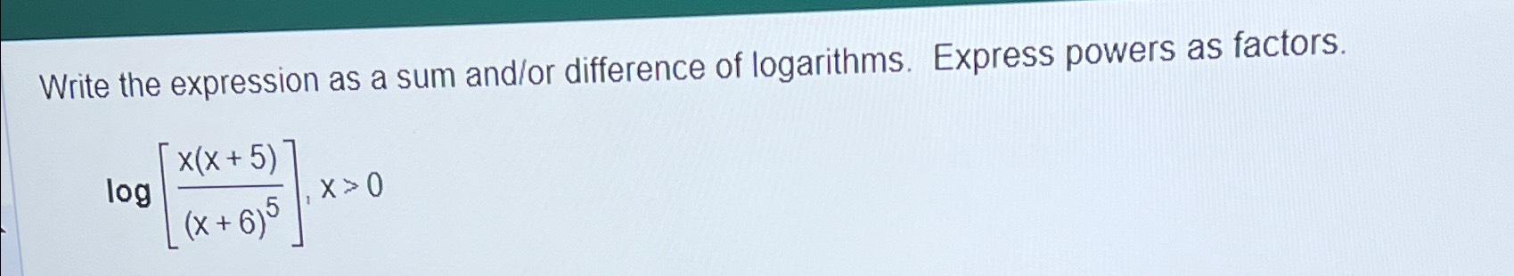 Solved Write the expression as a sum and/or difference of | Chegg.com