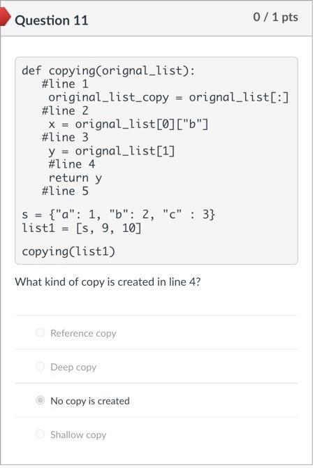 Solved What kind of copy is created in line 4 ? Reference | Chegg.com