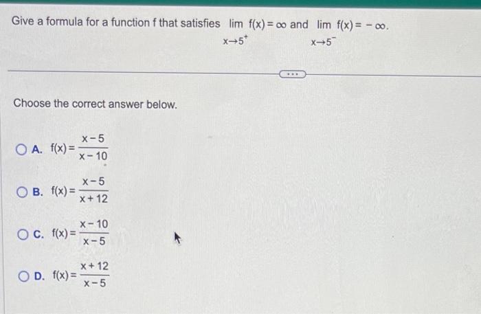 Solved Give a formula for a function f that satisfies | Chegg.com