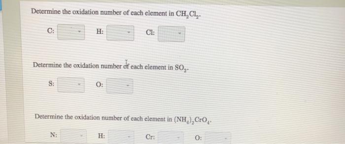 Solved Determine the oxidation number oxidation state) of | Chegg.com