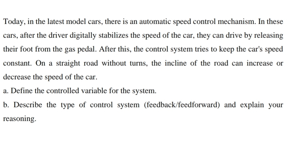 Solved Today, in the latest model cars, there is an | Chegg.com