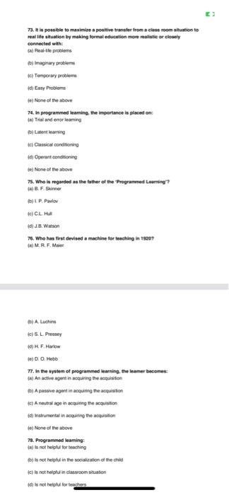 Solved 62. The methods of verbal learning are important | Chegg.com